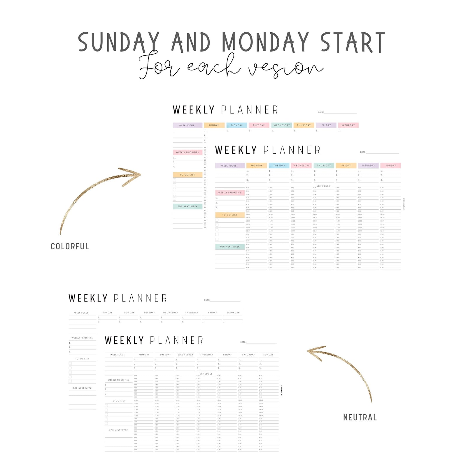 Half Hour Weekly Planner PRINTABLE, Weekly Organizer : A4, Letter Size ...