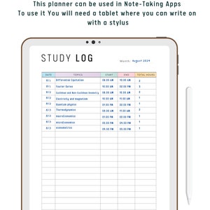 Study Log Printable, Monthly Study Tracker, Study Log Tracker, Fillable ...