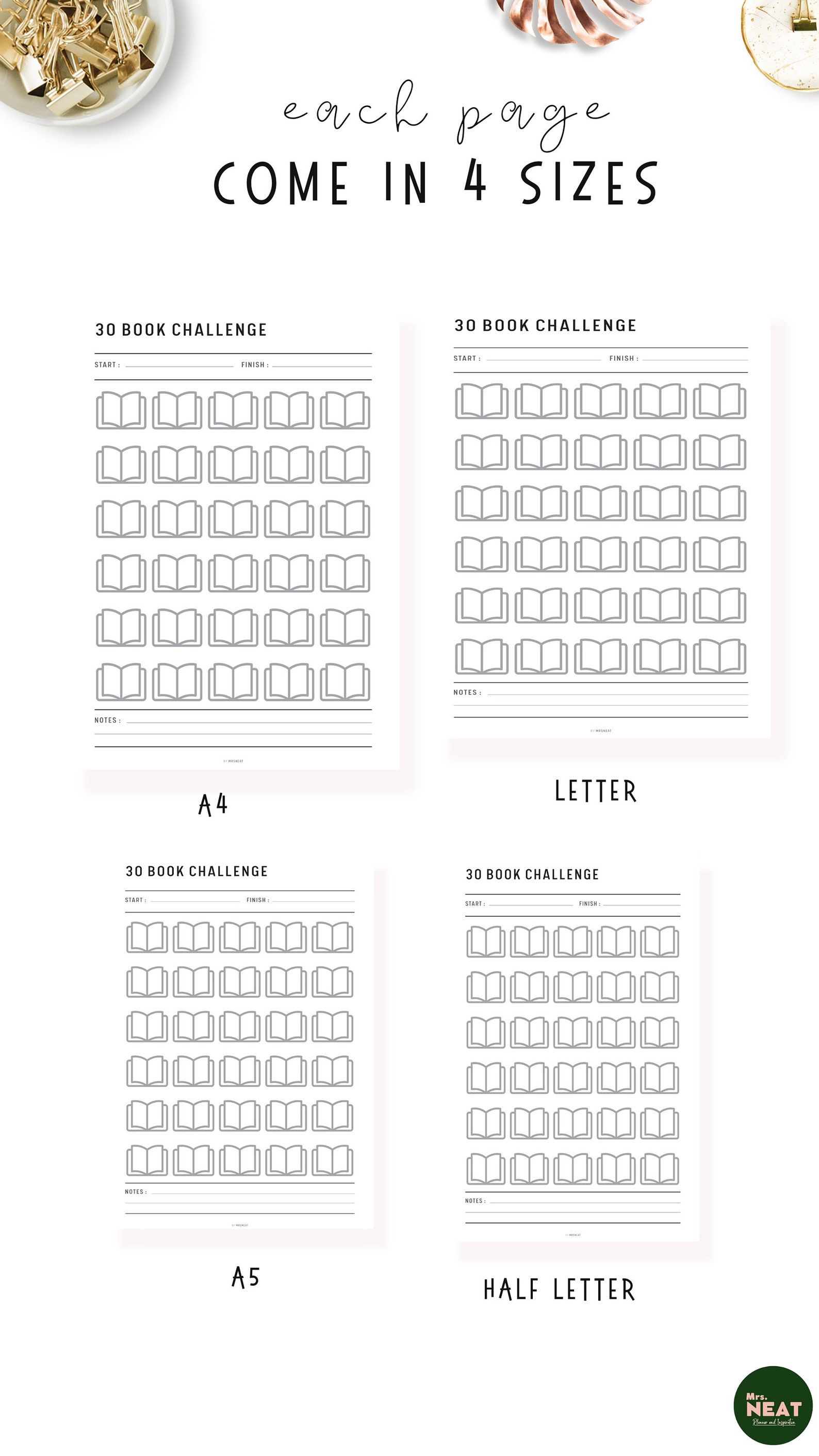 Book Challenge Printable, 100, 50, 30 Book Challenge, 25 Book Challenge ...