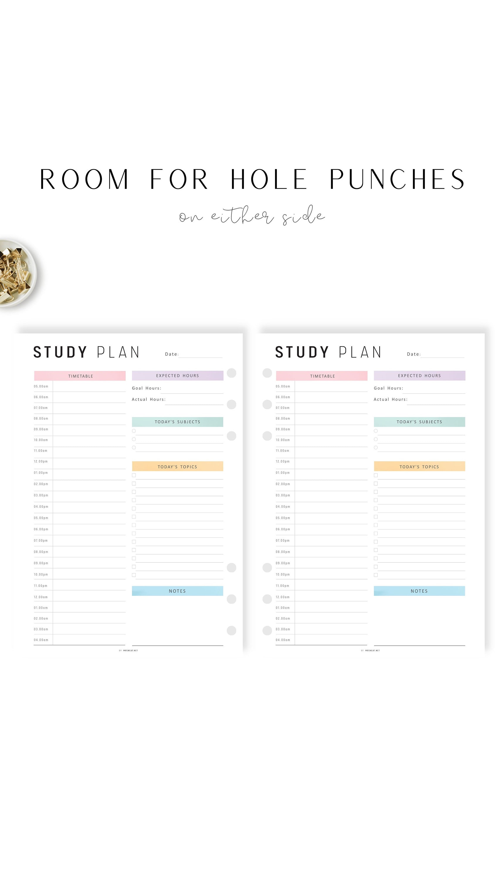 FILLABLE Study Planner Printable: Daily Study Log (PDF) - Etsy