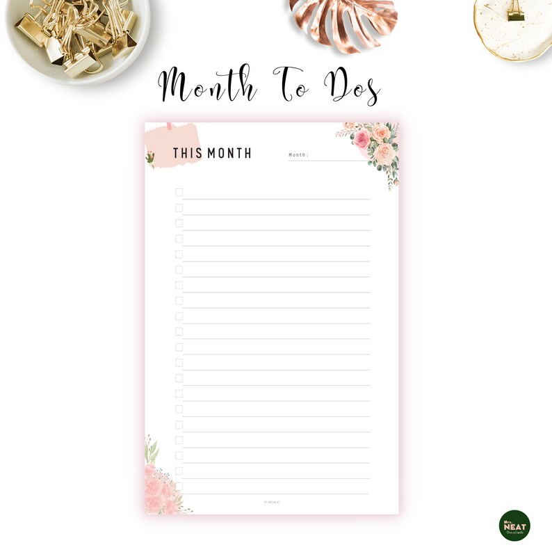 Floral to Do List Planner Printable Bundle 6 Pages Cover - Etsy