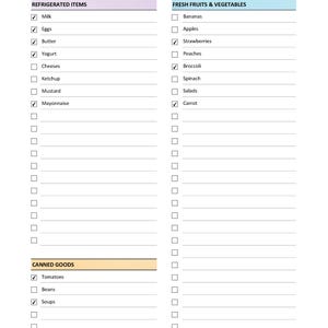 Pantry and Fridge Checklist PRINTABLE: A4 Inventory List (FILLABLE PDF ...