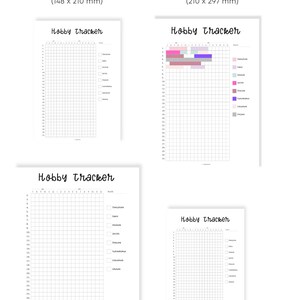 Monthly Hobby Tracker Template, Daily Hobby Tracker, Self Care Journal, 2 Versions, PDF, A4, A5 ...