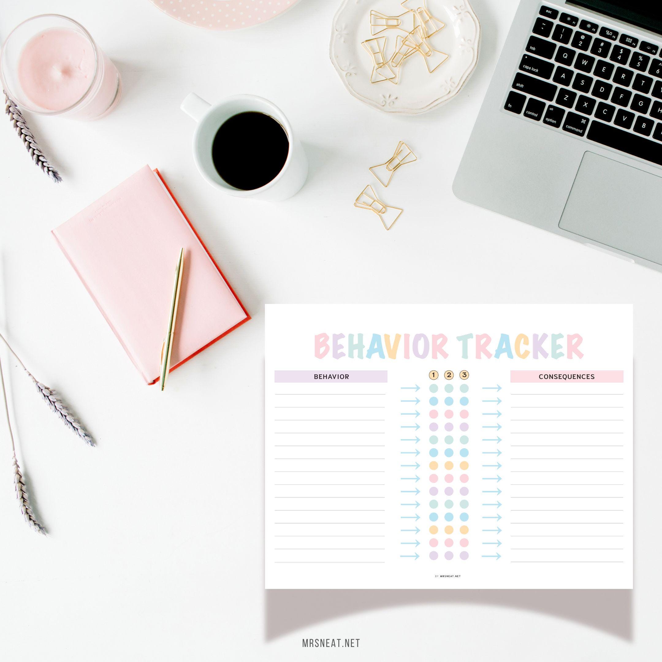FILLABLE Behavior Chart for Kids: PRINTABLE Behavior Tracker (PDF) - Etsy
