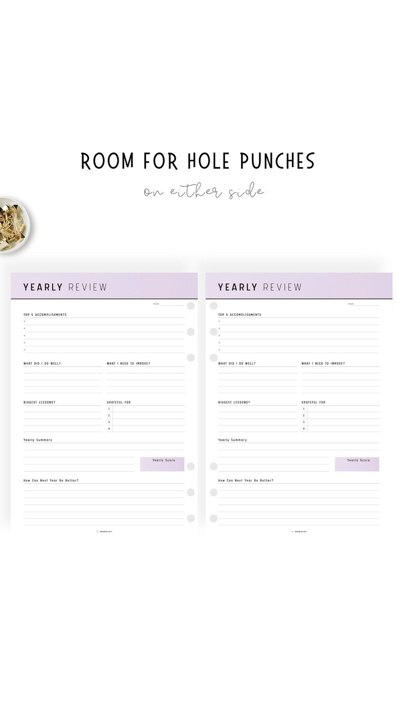 Yearly Review Template Printable, Yearly Overview Template, Yearly ...