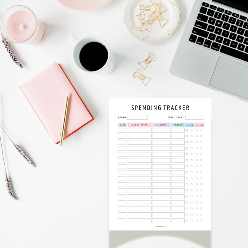 FILLABLE Spending Tracker PRINTABLE: Finance Expense Log (PDF) - Etsy