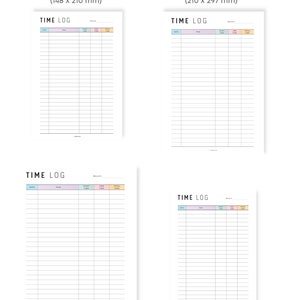 Time Management Planner Printable, Fillable Time Log Template, Monthly ...