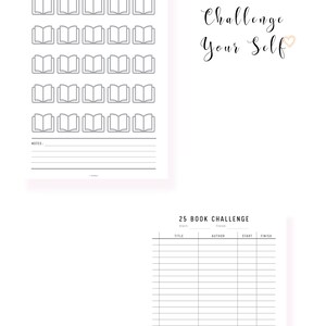 Book Challenge Printable, 100, 50, 30 Book Challenge, 25 Book Challenge ...