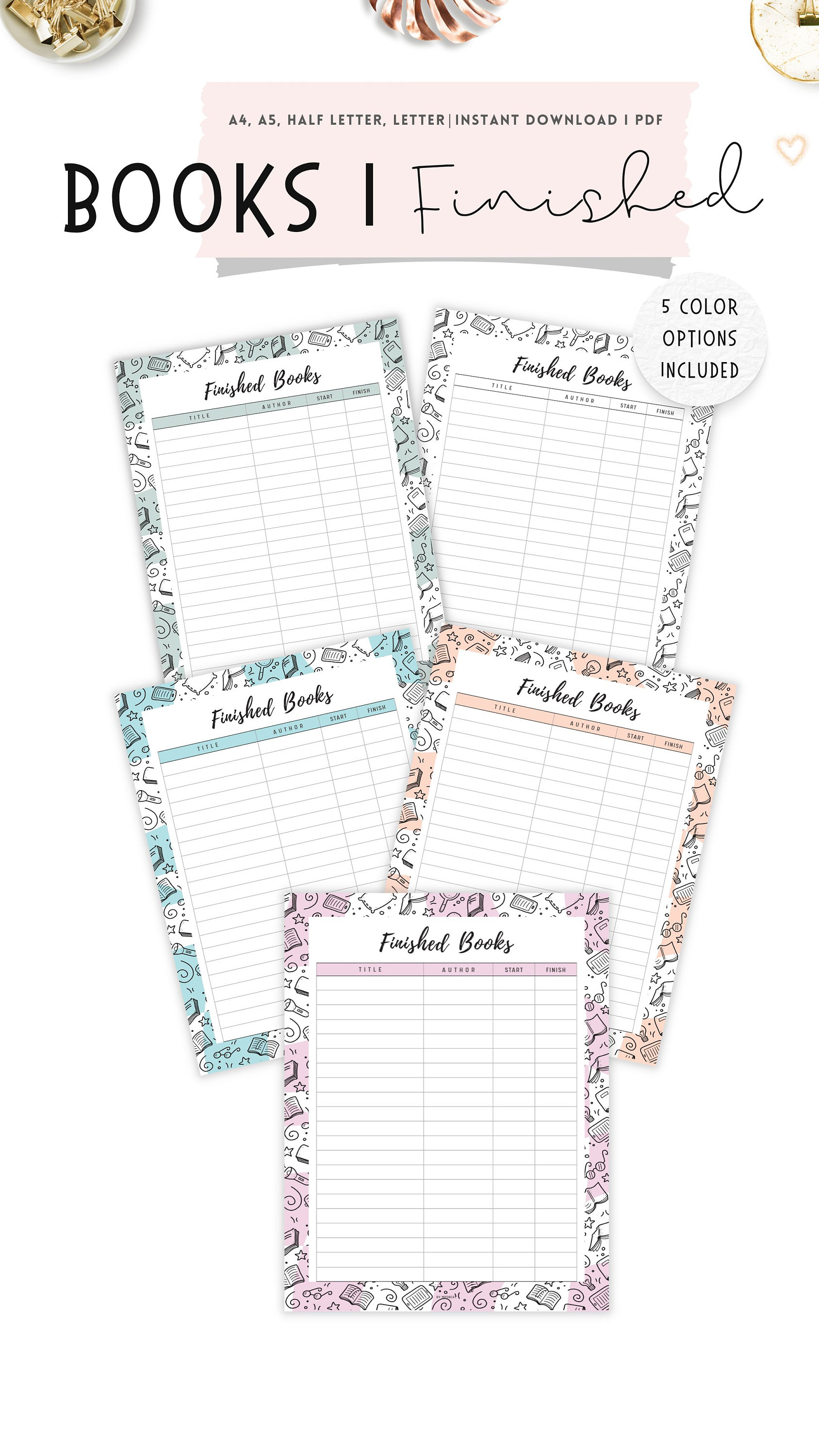 Books I've Read Template, Reading Log Printable, Reading Tracker, Books ...