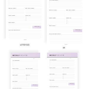 Weekly Review Template Printable, Fillable Weekly Journal, Weekly ...