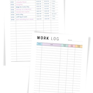 Editable Work Log Template, Work Log Printable, Monthly Work Log ...