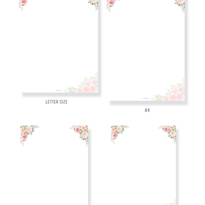 Printable Writing Paper, Floral Stationery Template, Fillable Paper ...