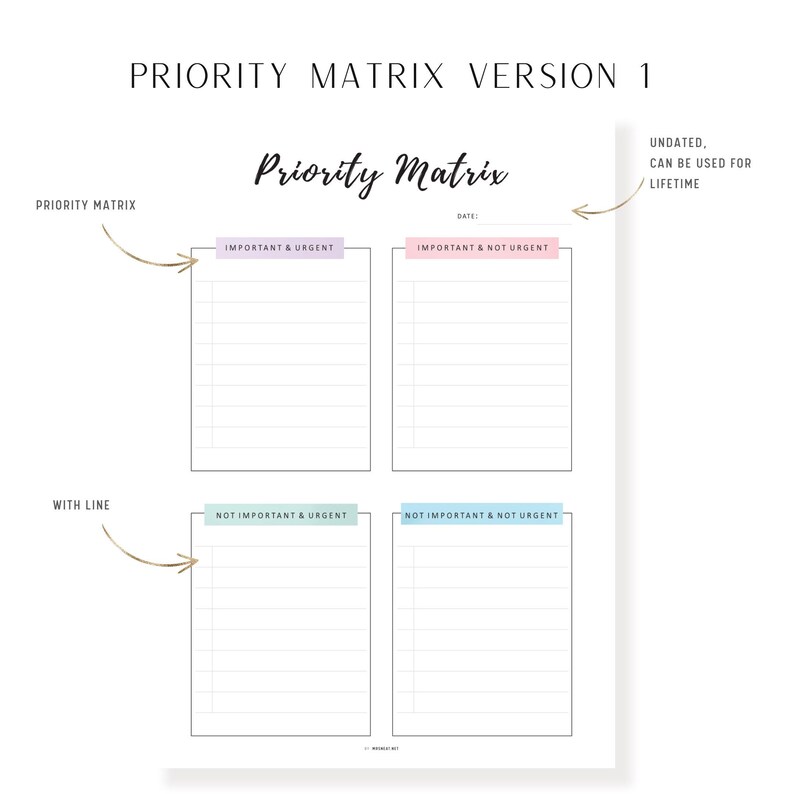 Priority Matrix PDF, Priority Planner, Priority Planner, Printable Priority Matrix, Priority ...