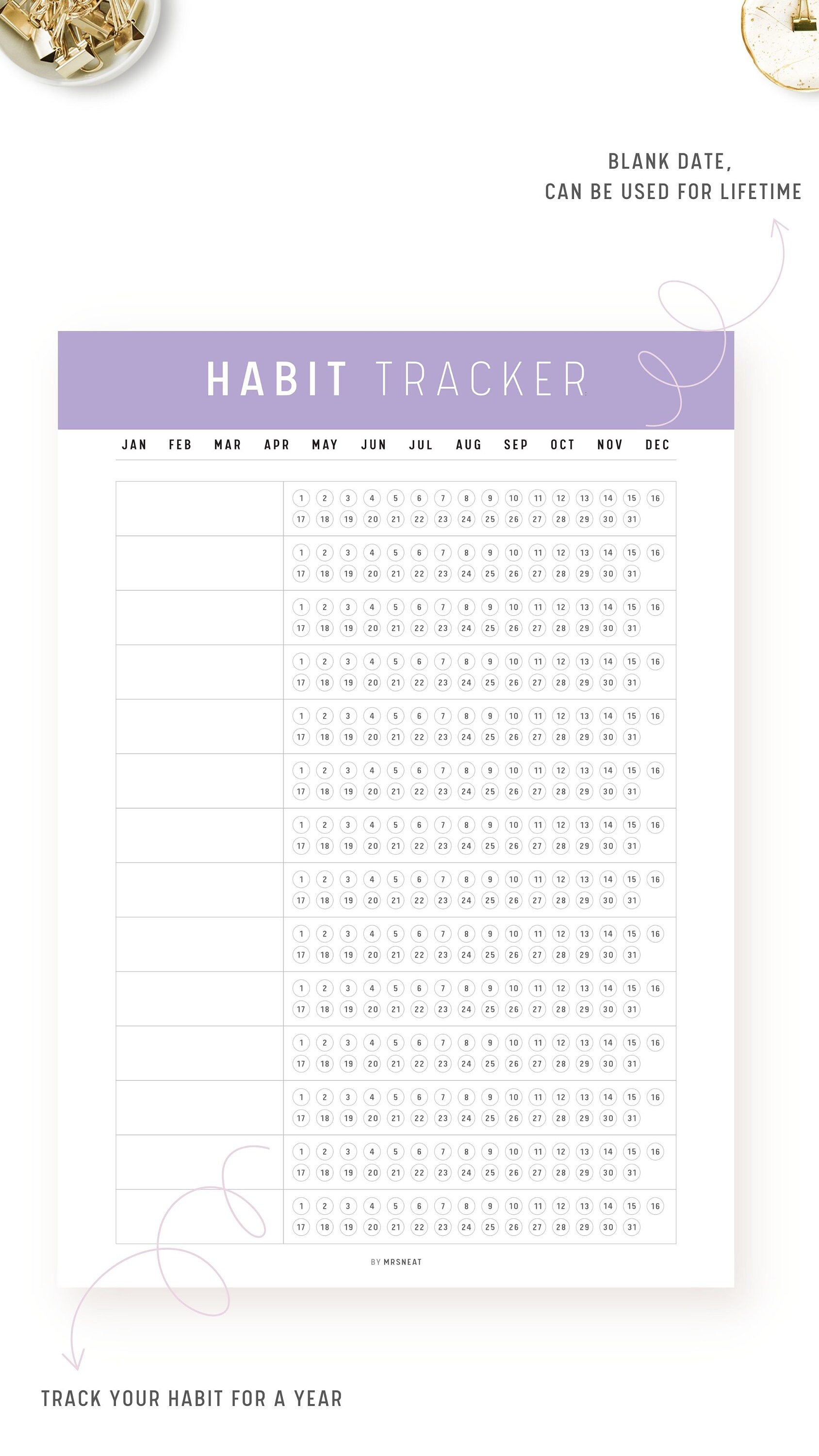 Printable Daily Habit Tracker Template PDF A4 Letter - Etsy