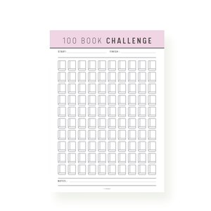 100 Book Challenge PRINTABLE, Reading Challenge, Fillable Reading ...