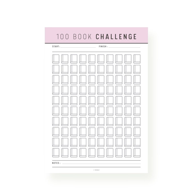 100 Book Challenge Printable, Reading Challenge, Reading Tracker ...