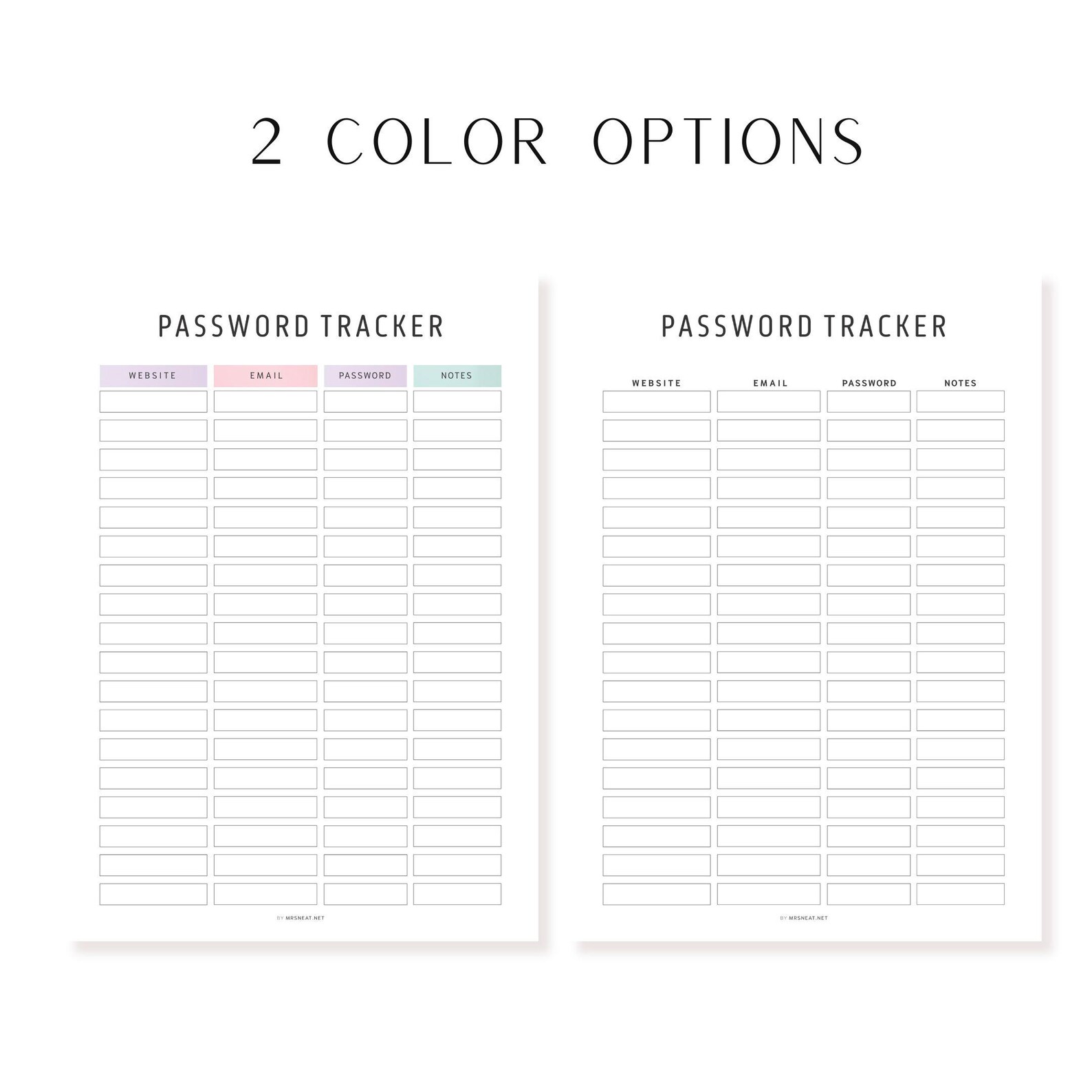 Printable Password Tracker, Editable Password Tracker, Password List ...