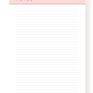 Printable Notes Page Template Notes Printable PDF A4 - Etsy