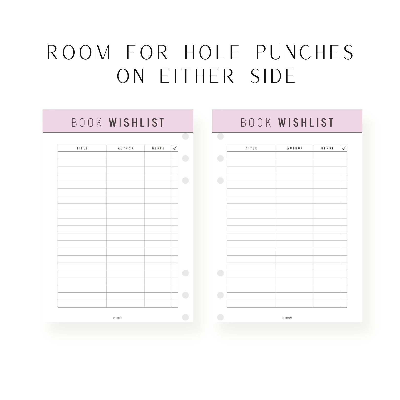 FILLABLE Book Wish List PRINTABLE: Reading Template, 5 Colors (A4, A5 ...