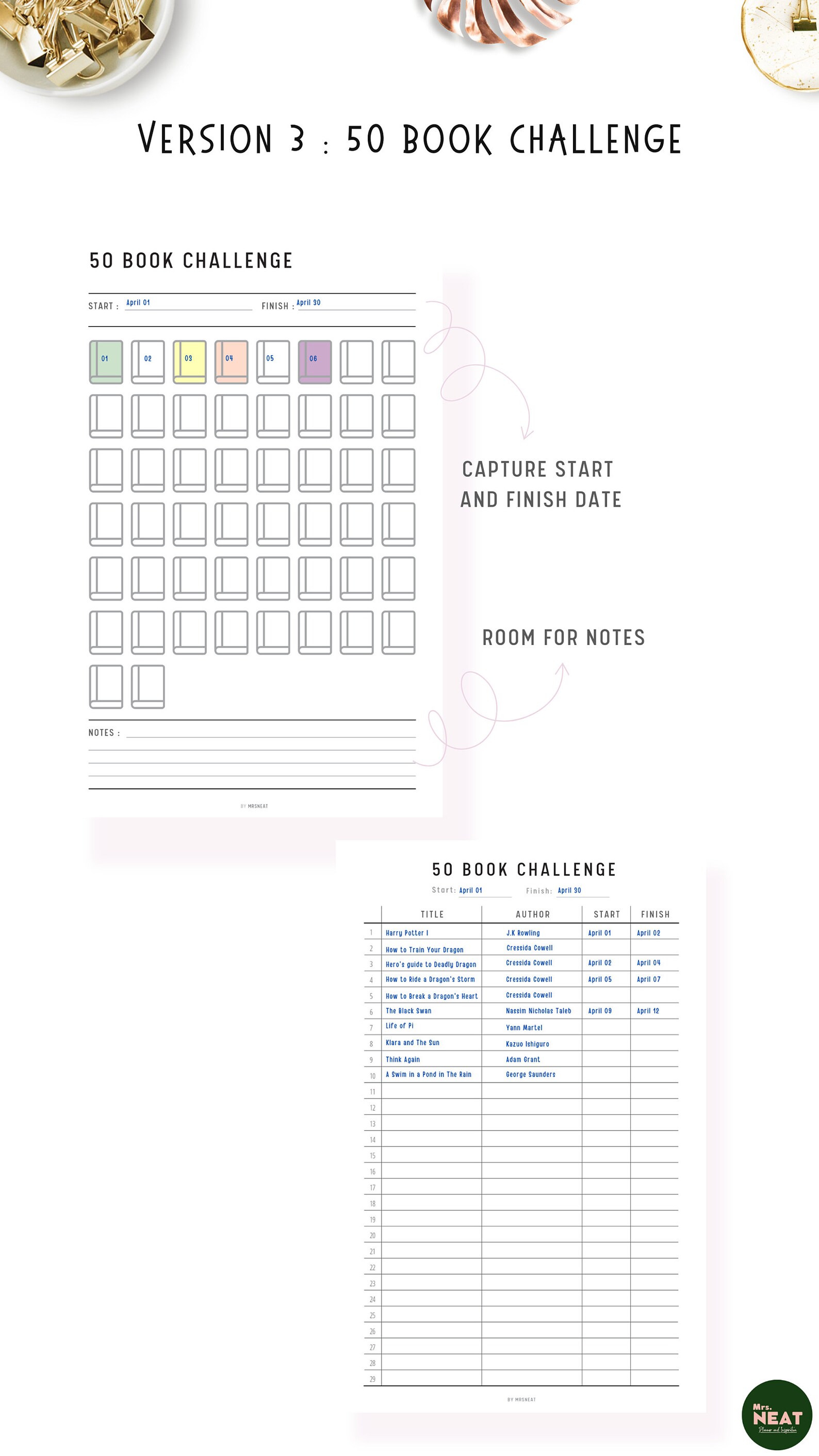 Book Challenge Printable, 100, 50, 30 Book Challenge, 25 Book Challenge ...