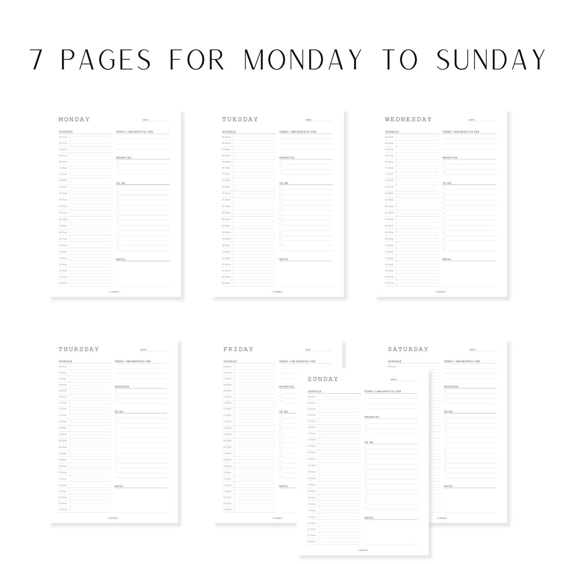 FILLABLE Daily Half Hour Planner PRINTABLE: Undated (PDF) - Etsy
