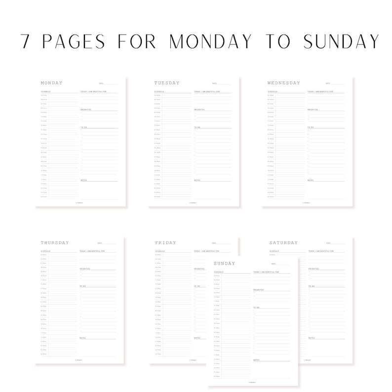 FILLABLE Daily Half Hour Planner PRINTABLE: Undated (PDF) - Etsy