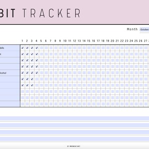 FILLABLE Monthly Habit Tracker PRINTABLE: 5 Colors, A4 & Letter Sizes ...