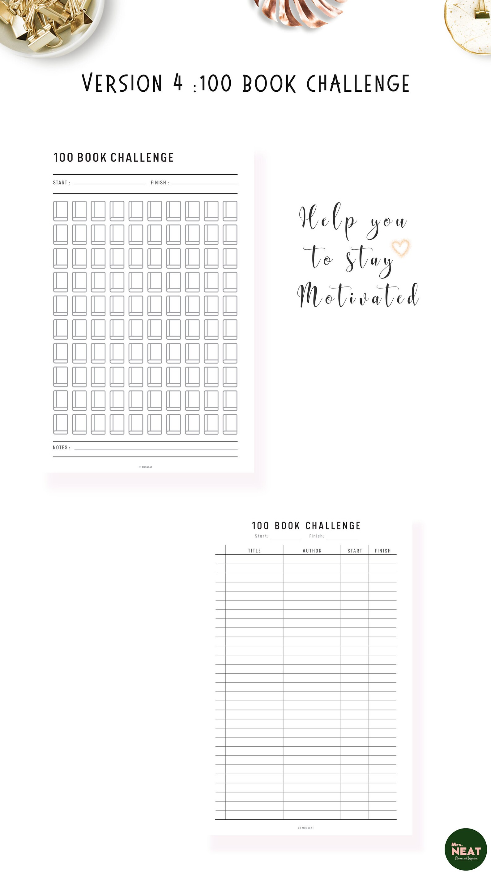 Book Challenge Printable, 100, 50, 30 Book Challenge, 25 Book Challenge ...