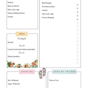 Fillable Todays Plan, Daily Planner Page, Daily Agenda Pages, PRINTABLE ...