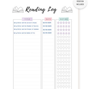 Editable Reading Log PRINTABLE, Books to Read, TBR List, Reading ...