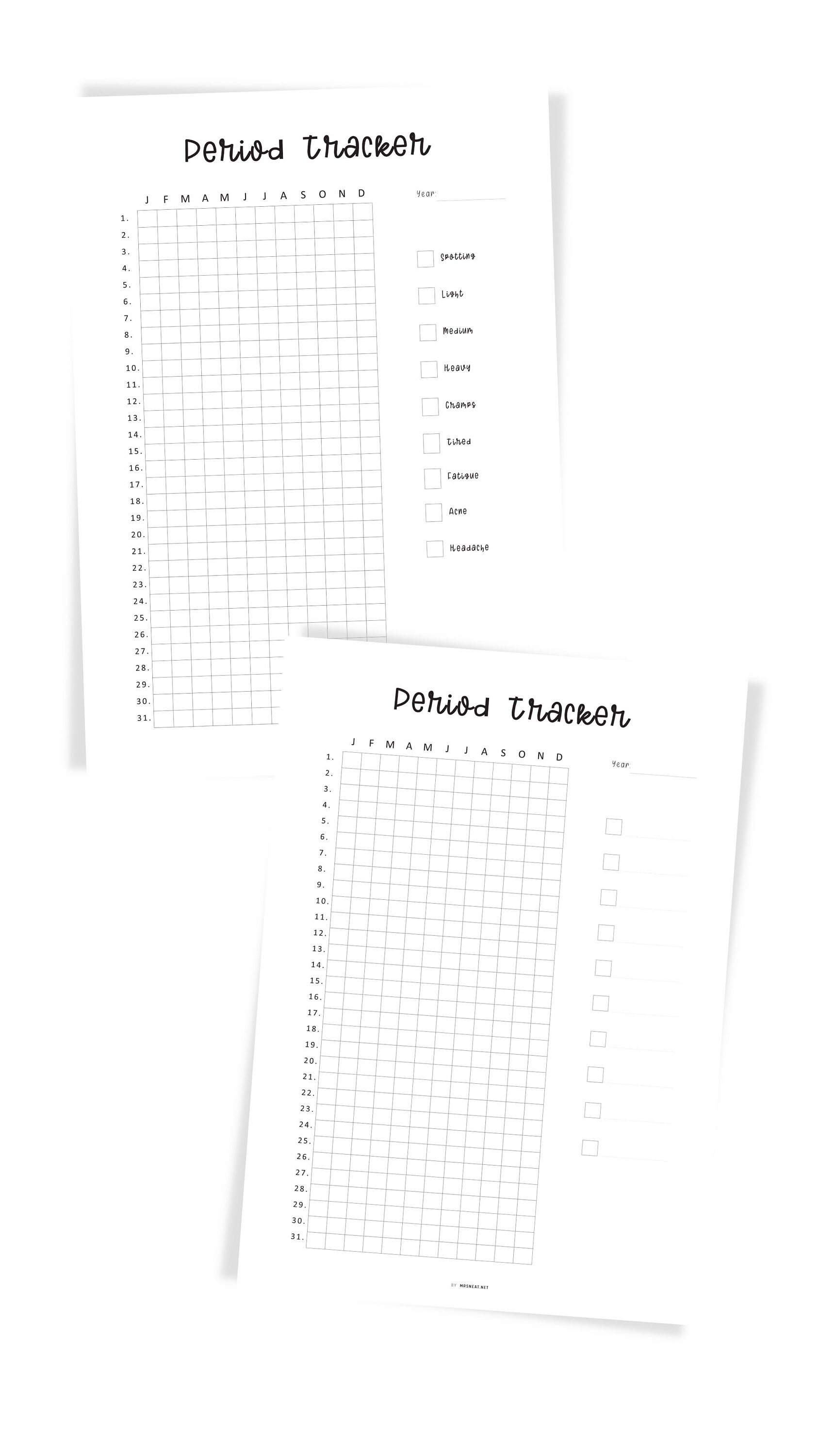 Period Tracker Printable, Period Tracker Journal, One Year Period in ...