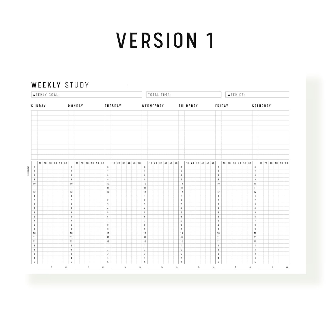 Weekly Study Planner Template, Study Tracker Printable, Weekly Schedule ...