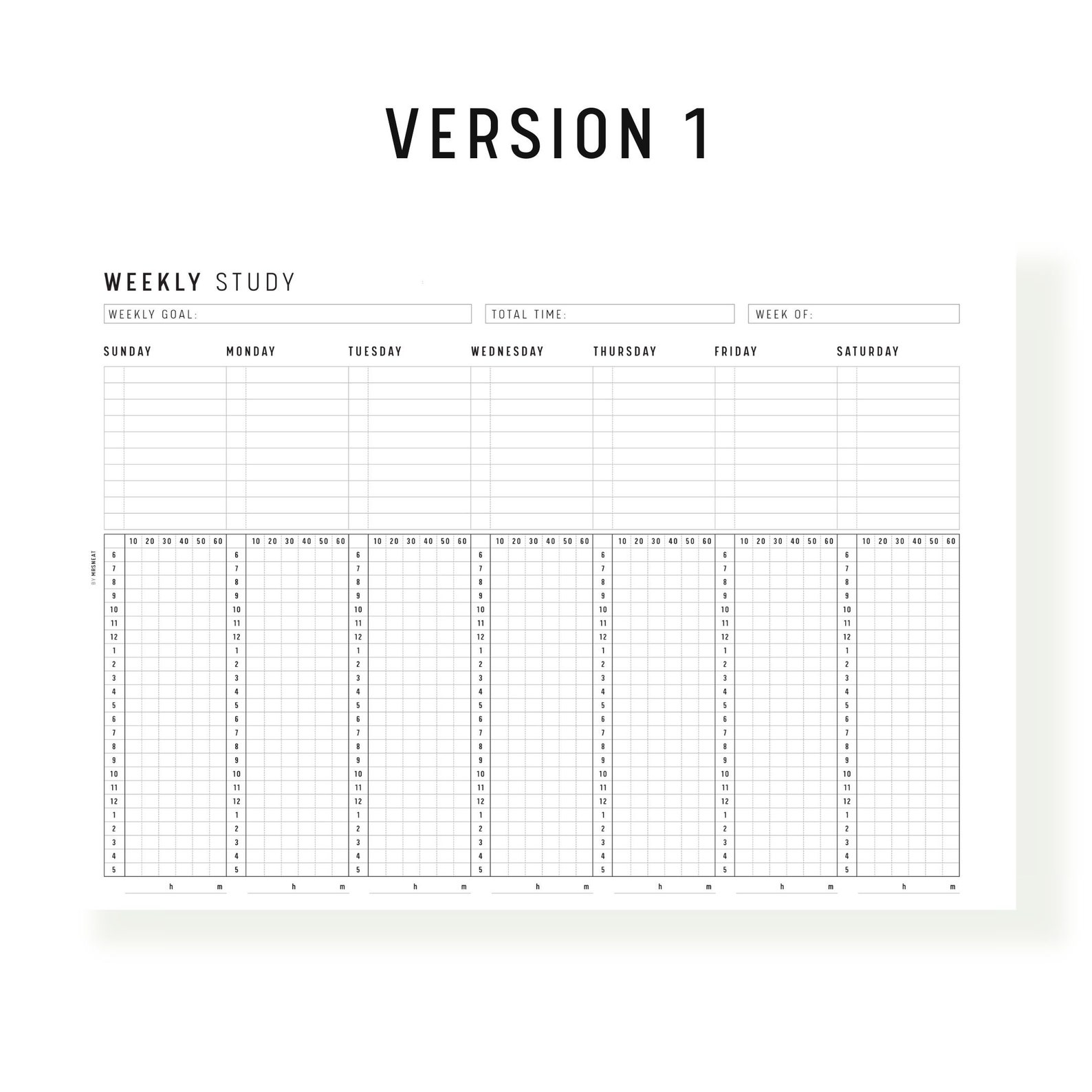 Weekly Study Planner Template, Study Tracker Printable, Weekly Schedule ...