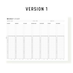 Weekly Study Planner Template, Study Tracker Printable, Weekly Schedule ...