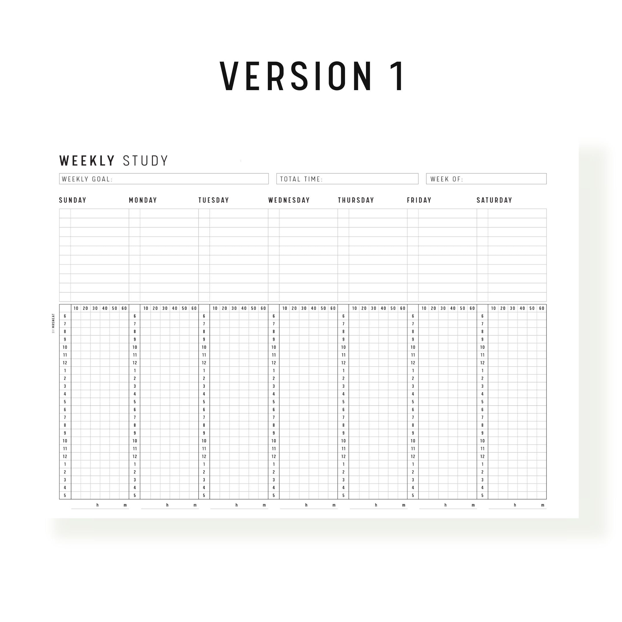 Weekly Study Planner Template, Study Tracker Printable, Weekly Schedule ...