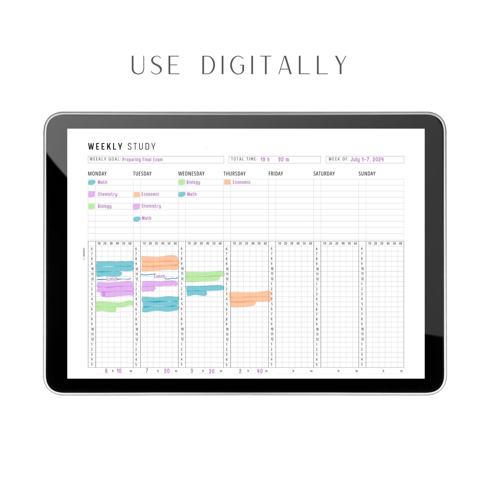 Weekly Study Planner Template Study Tracker Printable Weekly - Etsy