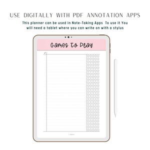 Games to Play List Template Printable, Best Games List, Games Review ...
