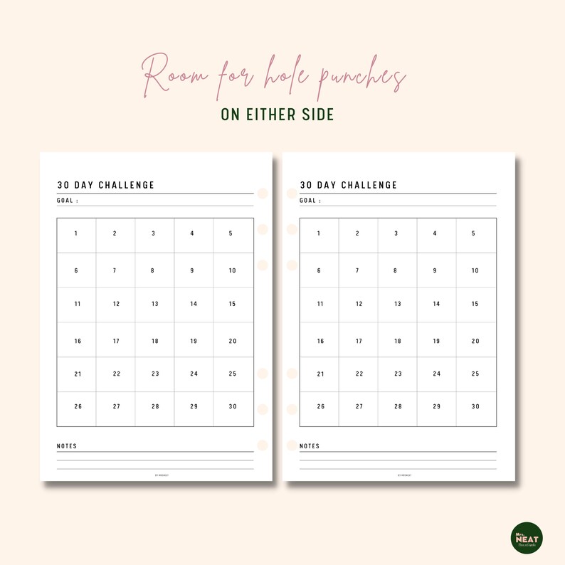 Fillable 30 Day Challenge Printable Planner, Goal Setting, Progress ...