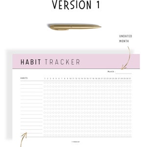 Monthly Habit Tracker PRINTABLE Landscape, Habit Tracker Template ...