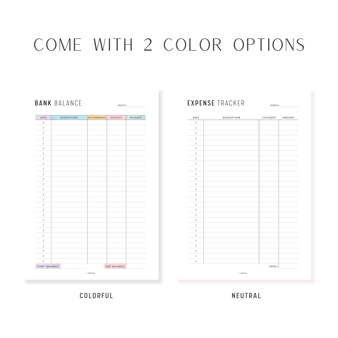 Bank Balance Sheet Printable, Savings Tracker, Banking Record, Finance ...