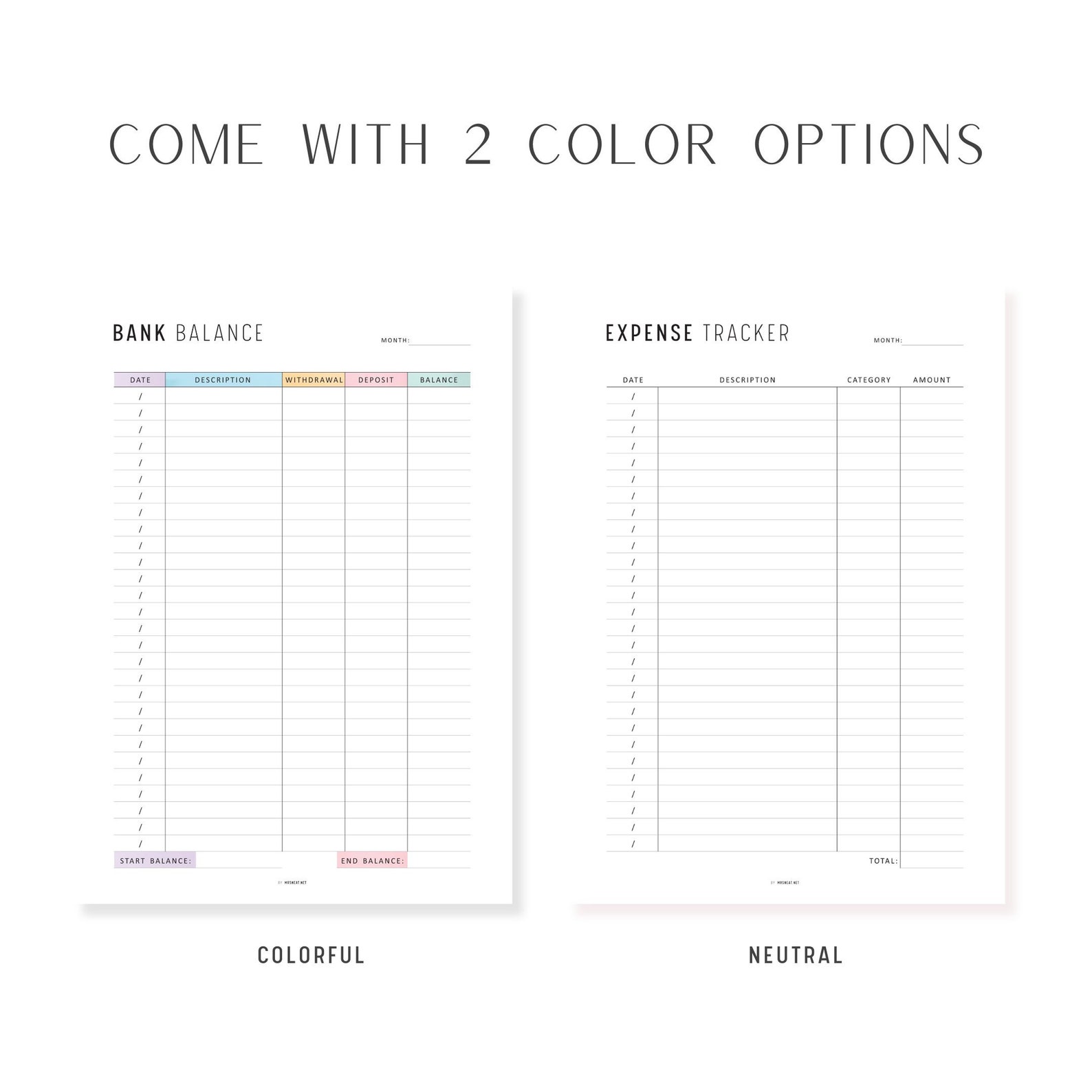 Bank Balance Sheet Printable, Savings Tracker, Banking Record, Finance ...