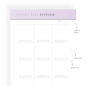 Fillable Monthly Reading Overview Template Printable, Reading Tracker ...