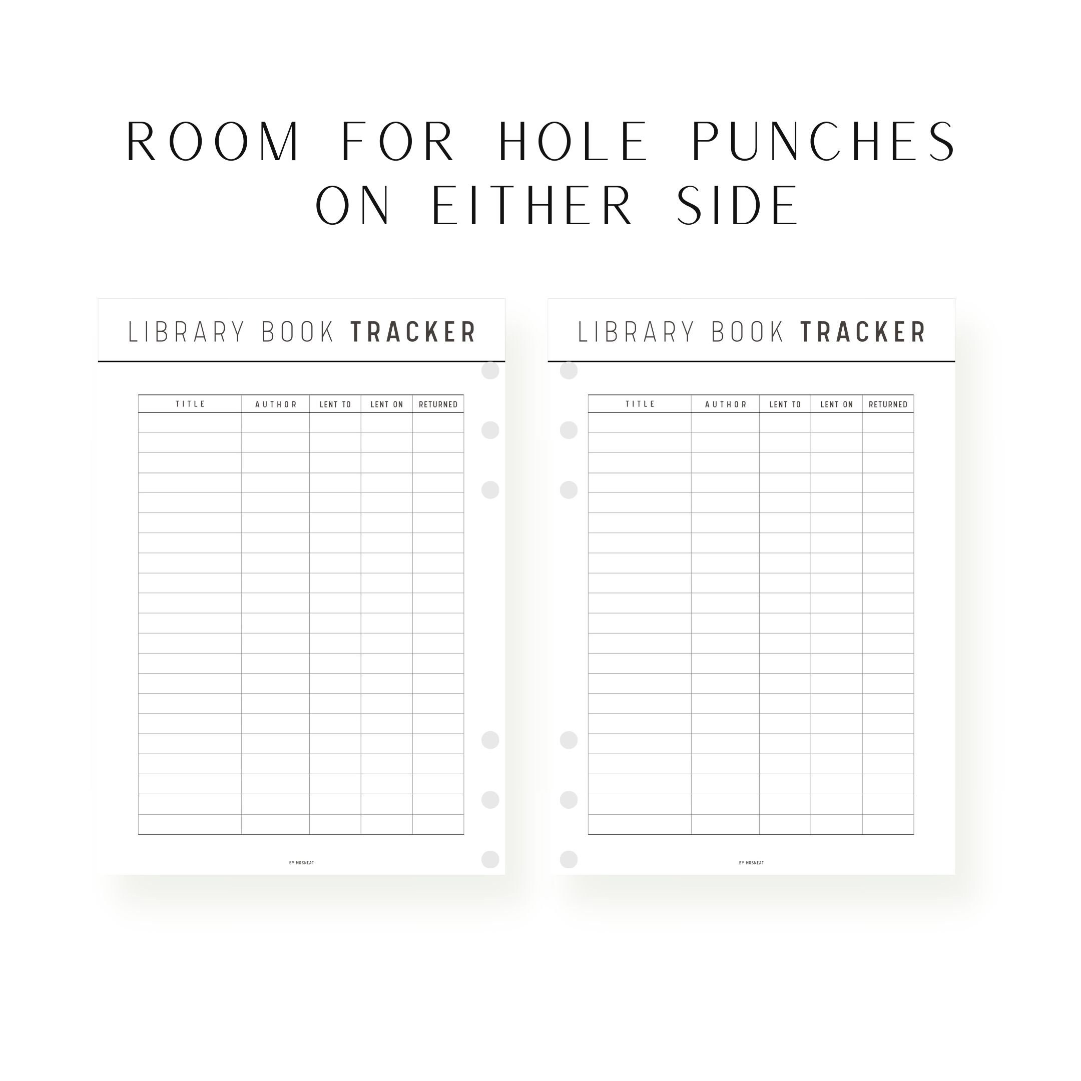 Library Book Tracker Printable, My Library Book Page, Reading Journal ...