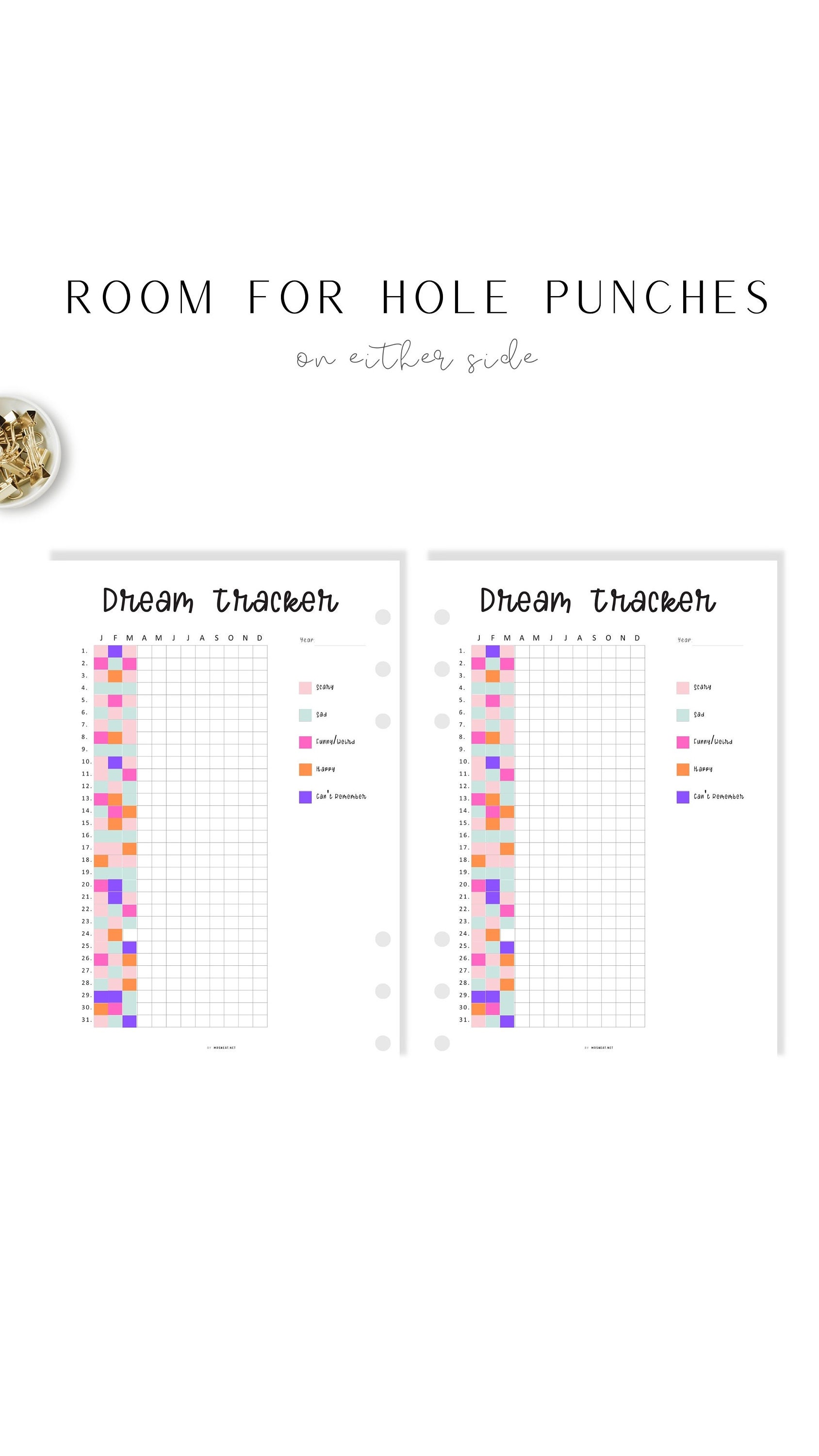 One Year Dream Tracker Printable, Dream Journal, Dream Tracker, PDF, 2 ...