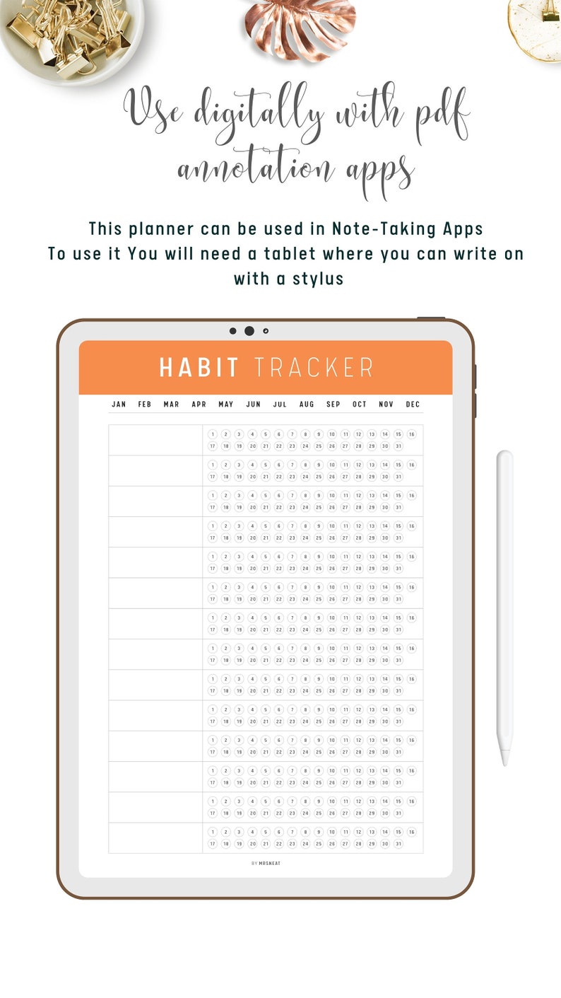 Printable Daily Habit Tracker Template PDF A4 Letter - Etsy