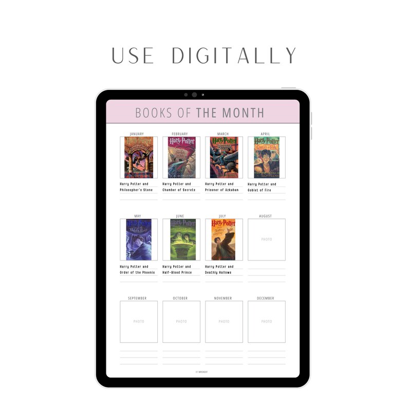 Book of the Month Template, Reading Tracker Template Printable, Pdf, A4 ...