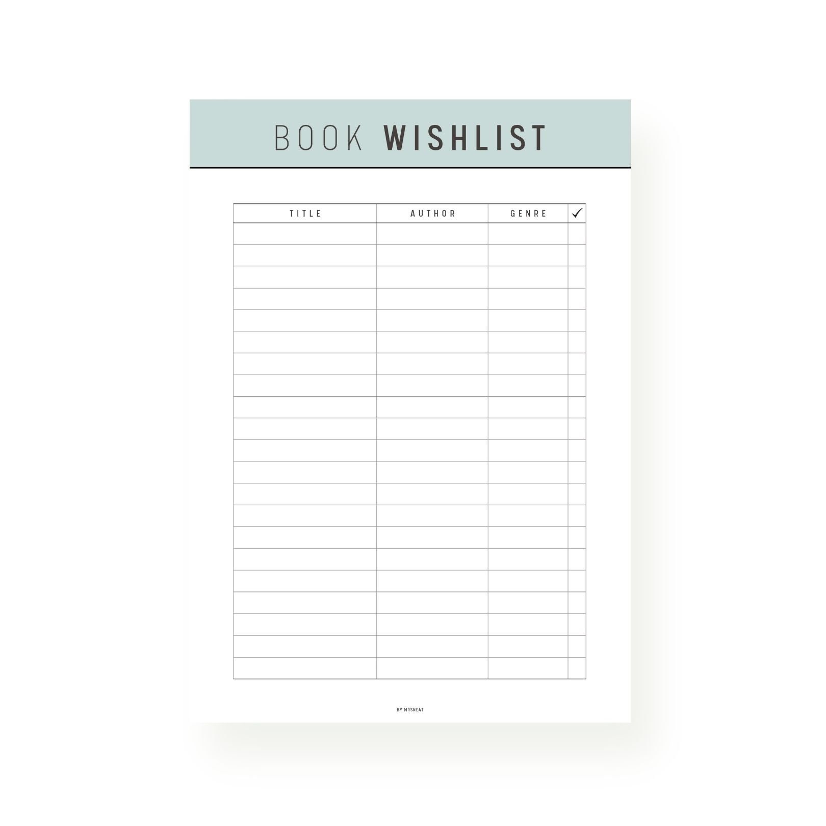 Book Wish List Printable, Reading Wish List Template, Pdf, A4, A5 ...