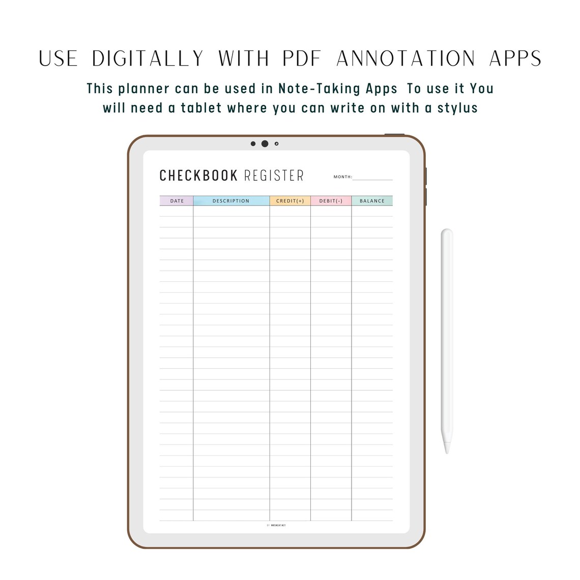 Checkbook Register PRINTABLE : Transaction Tracker, A4 A5 Letter Sizes ...
