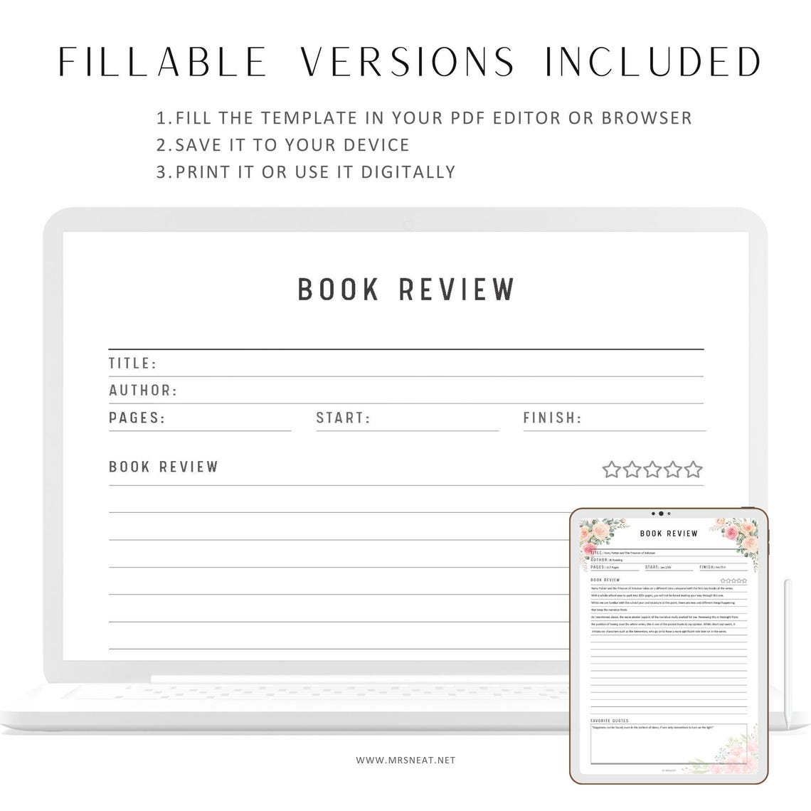 Fillable Reading Planner Bundle, Book Review, Reading Log, Books to ...