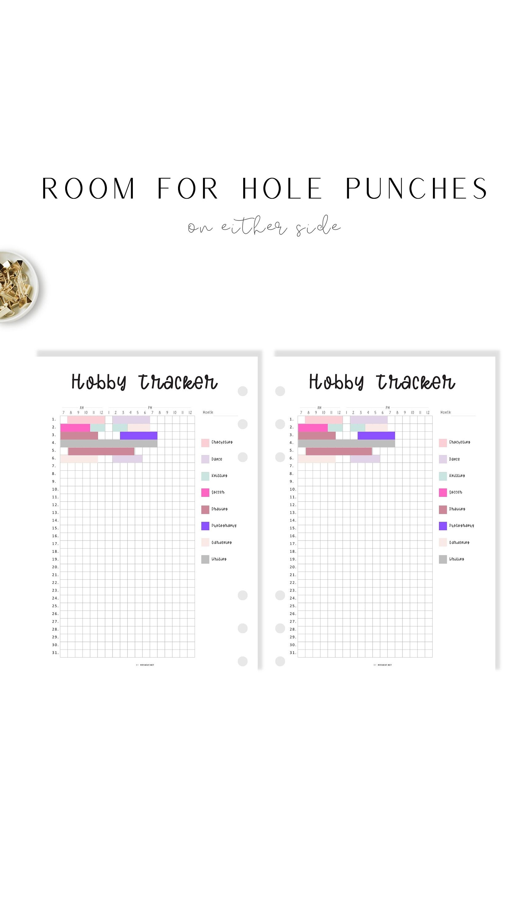 Monthly Hobby Tracker Template, Daily Hobby Tracker, Self Care Journal ...